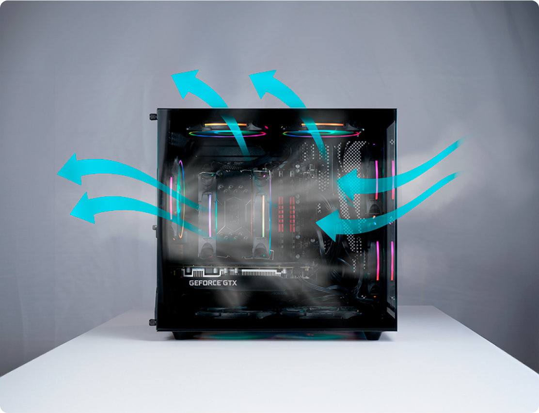 Gabinete Gamer DT3 Hyperflow Vidro Temperado, ATX, USB-C